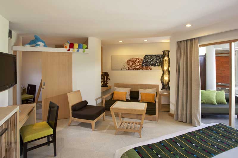 Kids Suite family room at a Bali beach hotel